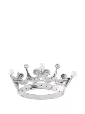 LB EXCLUSIVE Diamond And Pearl Crown Brooch