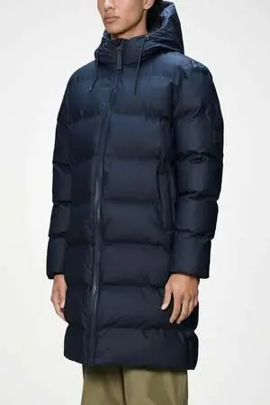 Rains Alta Longer Puffer Jacket - Navy