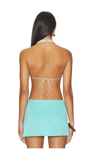 PEACHY DEN Blanche Halter Top In Mint