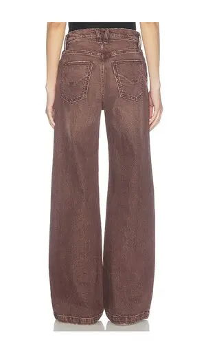 Hudson Jeans Jodie Loose Wide Leg Jeans In Brown - Walnut