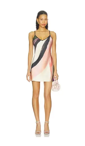 WITH HARPER LU Bias Mini Dress In Multi