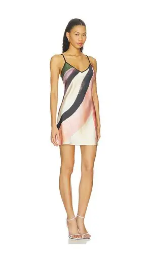 WITH HARPER LU Bias Mini Dress In Multi