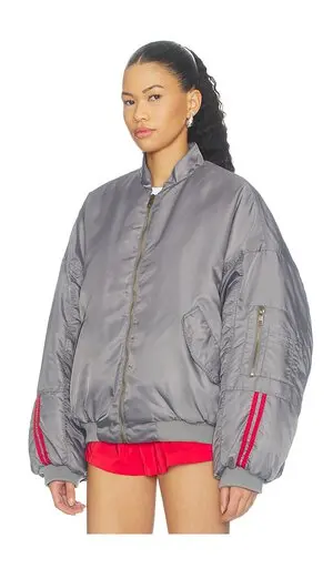 Lioness Bloom Bomber Jacket In Grey