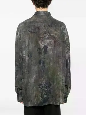 ZIGGY CHEN Abstract-print Layered-hem Shirt