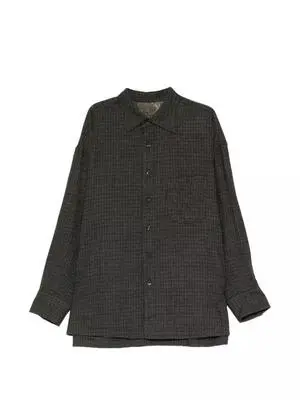 ZIGGY CHEN Check-pattern Button-up Shirt - Grey