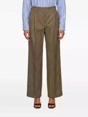 Antonelli Firenze Prince Of Wales Check Pleated Trousers - Brown