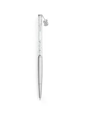SWAROVSKI Crystal-embellished Swan Charm Ballpoint Pen - Silver