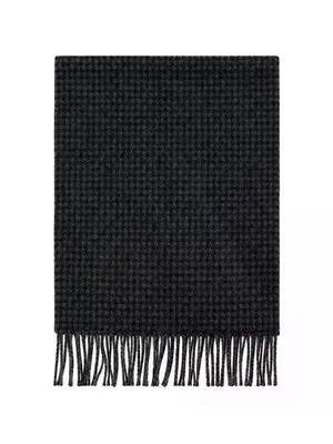ANOTHER ASPECT Houndstooth-pattern Fringed Scarf - Grey