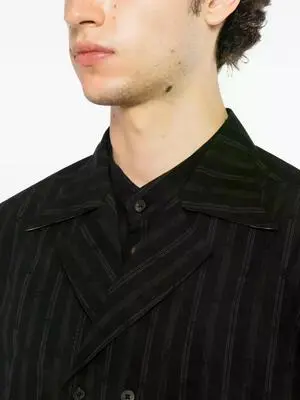 ZIGGY CHEN Pinstripe-print Double-breasted Shirt