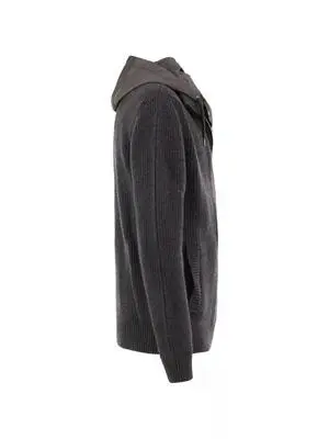Herno Rib-knit Hooded Cardigan