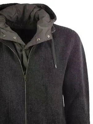 Herno Rib-knit Hooded Cardigan
