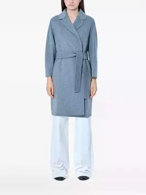 Max Mara Belted Notched-lapels Coat - Grey