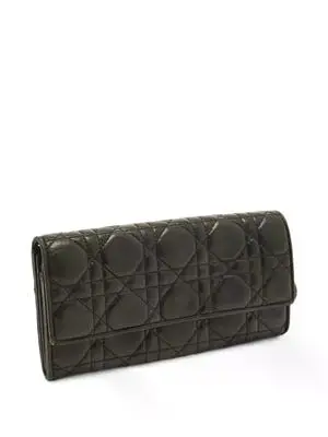 Dior 2009 Cannage-effect Wallet - Black
