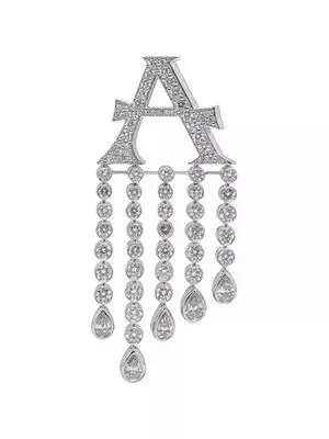 ASHNA MEHTA Diamond Waterfall Initial Bag Charm - Silver