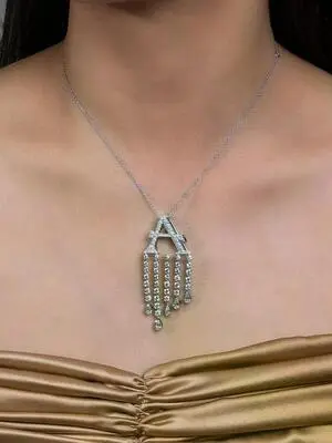 ASHNA MEHTA Diamond Waterfall Initial Bag Charm - Silver