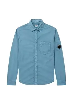 C.P. COMPANY Chrome-r Lens Padded Button Overshirt - Blue