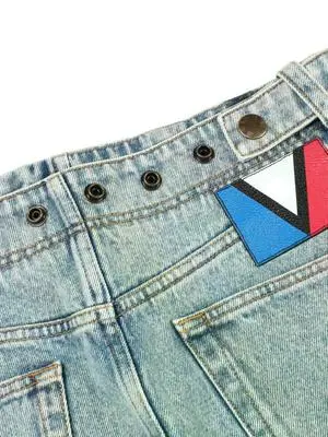 LOUIS VUITTON 2010s Logo-patch Denim Skirt