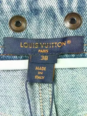 LOUIS VUITTON 2010s Logo-patch Denim Skirt