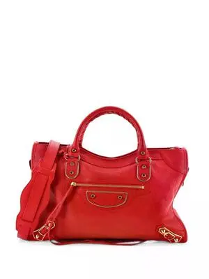 Balenciaga City Classic Metallic Edge Bag Leather Medium Satchel