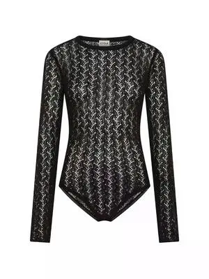 CYCLE Lace-knit Long-sleeve Bodysuit - Black