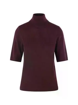 ALLUDE Short-sleeve Roll-neck Sweater