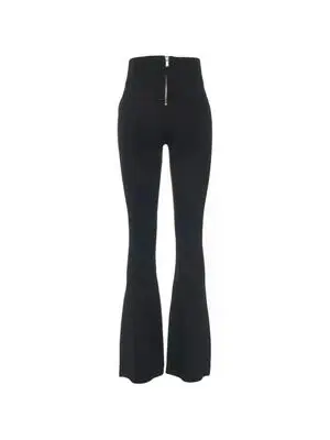 THOM KROM Ribbed-waist Flared Trousers - Black