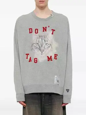 Mihara Yasuhiro Cat Printed Sweatshirt - Grey