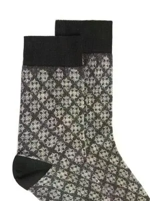 Momoni Nanami Patterned Socks - Black