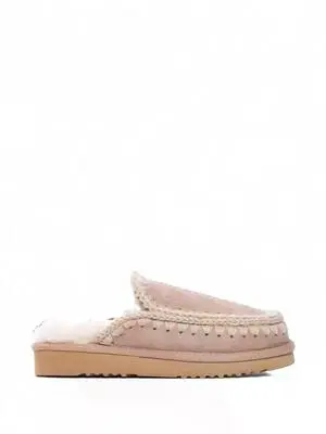 Mou Eskimo Crochet-trim Slip-on Slippers