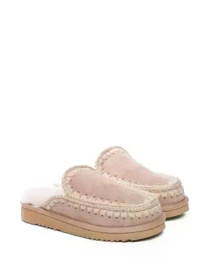 Mou Eskimo Crochet-trim Slip-on Slippers