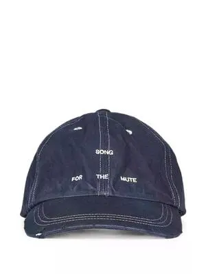 SONG FOR THE MUTE Logo-embroidered Distressed-effect Baseball Cap - Blue