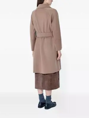Max Mara Belted Notched-lapel Coat - Neutrals