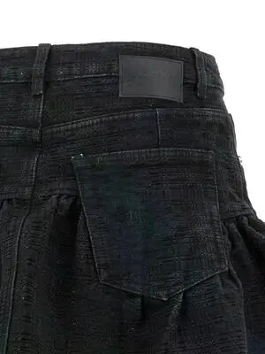 GANNI Lurex-denim Flounced Mini Skirt