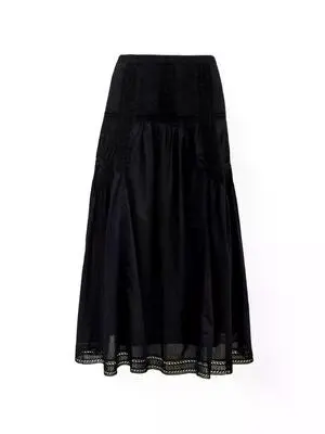 Ulla Johnson Alice Crochet-trim Midi Skirt - Black