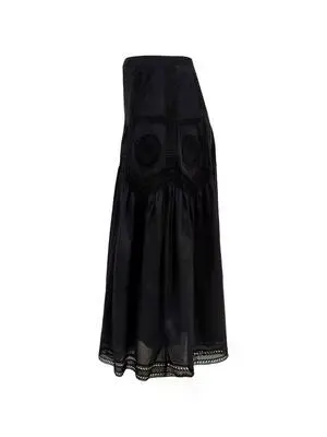 Ulla Johnson Alice Crochet-trim Midi Skirt - Black