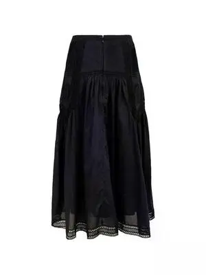 Ulla Johnson Alice Crochet-trim Midi Skirt - Black
