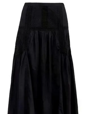 Ulla Johnson Alice Crochet-trim Midi Skirt - Black