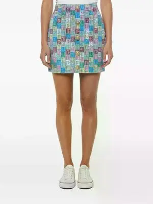 Balmain Monogram Print Mini Skirt