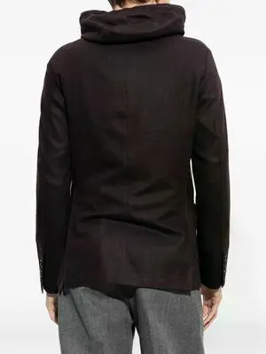 Eleventy Detachable-hood Notched-lapels Jacket - Brown