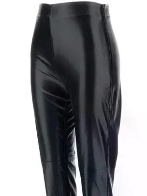 Andamane Faux-leather Zipped-hem Trousers - Black