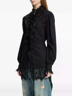 ANN DEMEULEMEESTER Ruffled Lace-trim Shirt