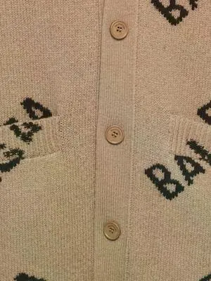 Balenciaga Logo Intarsia Oversized Cardigan