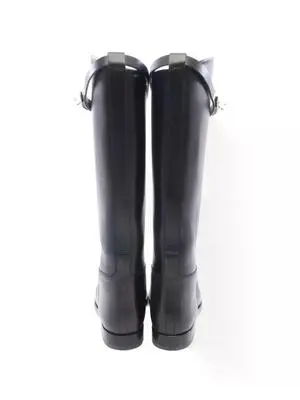 Hermès 2010s Jumping Leather Boots - Black