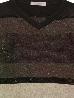 D.exterior Striped Glitter-detail Sweater