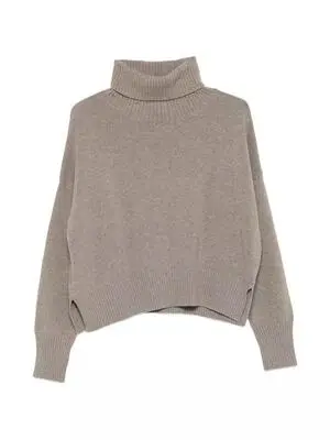 MA'RY'YA Roll-neck Side-slit Sweater