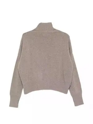 MA'RY'YA Roll-neck Side-slit Sweater