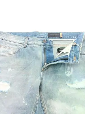 Dolce & Gabbana 2020 Paint-splatter Distressed Jeans - Blue