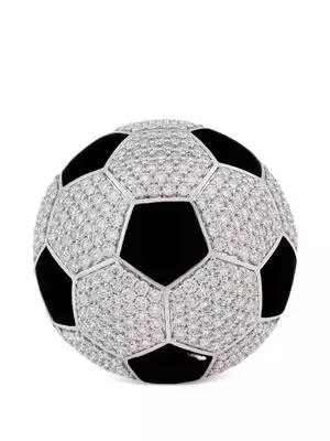 ASHNA MEHTA Diamond Soccer Ball Bag Charm - Silver