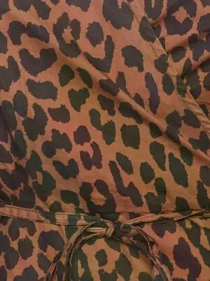 GANNI Leopard-print Wrap Top