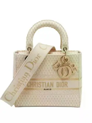 Dior 2023 Medium Lady D-lite Tote Bag - Neutrals